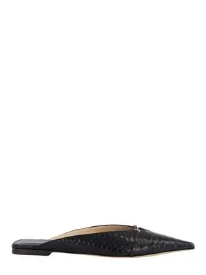 TOM FORD Python Print Leather Mules - Black