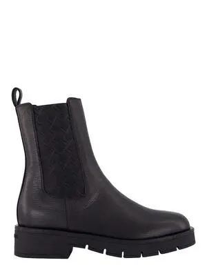 FERRAGAMO Leather Chelsea Boots - Black