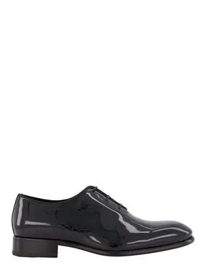 Santoni Patent Leather Oxford Shoes - Black