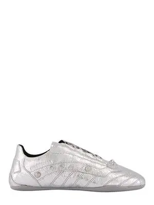 Balenciaga Metallic Leather Sneakers - Silver