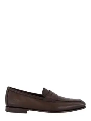 Santoni Leather Loafers - Brown