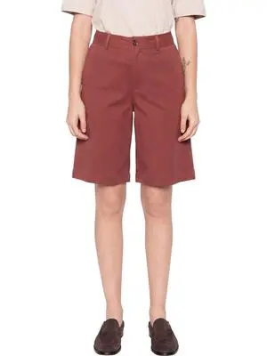 Brunello Cucinelli Stretch Cotton Chino Shorts - Red