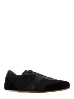 LEMAIRE Smooth And Suede Calfskin Leather Low-top Sneakers - Black
