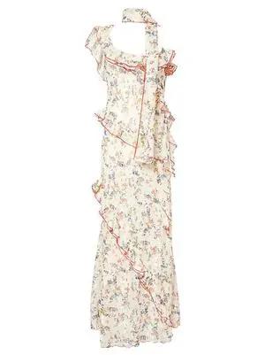 SIEDRES Monica Ruffled Floral Print Maxi Dress - Multi