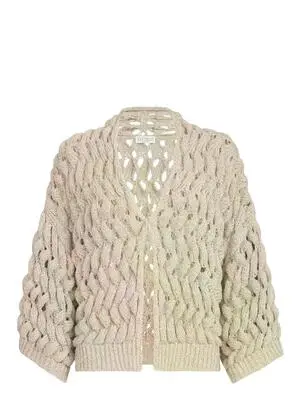 BRUNELLO CUCINELLI Brunello Cucinelli Silk And Linen Dazzling Waves Cardigan