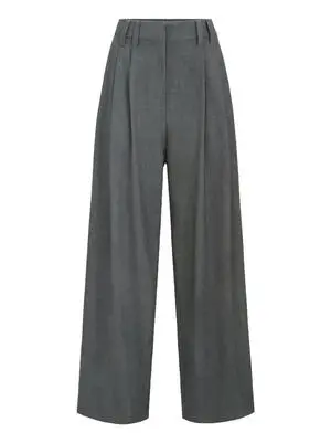 Brunello Cucinelli Tailored Wool Trousers With Monili Detail - Grey