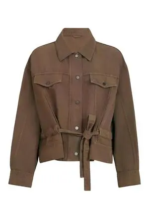 Brunello Cucinelli Cotton And Linen Jacket With Monili Detail - Brown