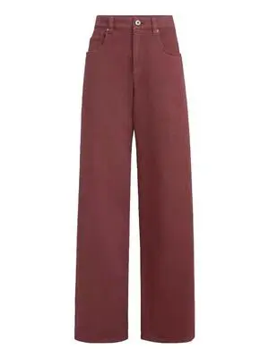 Brunello Cucinelli Brunello Cucinelli Monili Embellished Denim Trousers Red