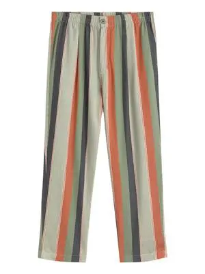 THINKING MU Multicolor Striped Loose Fit Organic Cotton Pants - Orange