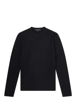 Rag & Bone Cotton-blend Textured Crew Neck Sweater - Black
