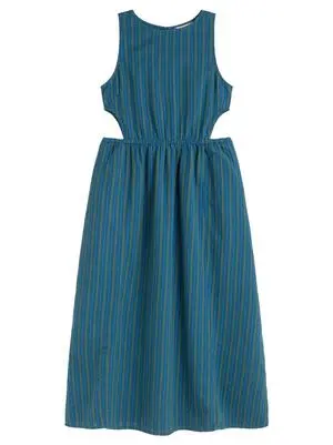 THINKING MU Windsor Kin Striped Midi Dress - Blue