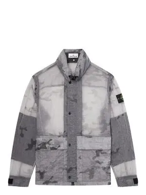 Stone Island Camouflage-print Shell Jacket - Blue