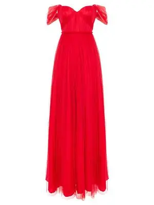 ACOB À PORTER Monica Long Tulle Gown - Red