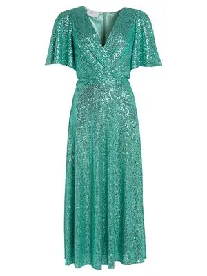ROSES ARE RED Sequinned V-neck Maxi Dress - Blue