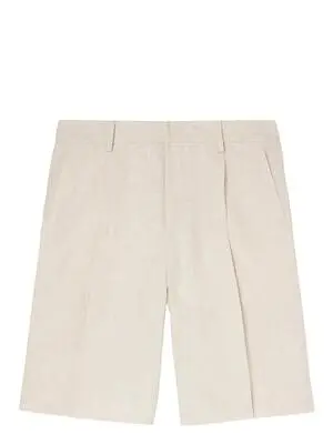 Nn07 Kay 1454 Straight-leg Pleated Linen Shorts - Neutrals