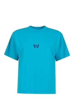 Balenciaga Medium Fit Logo Embroidery T-shirt - Blue