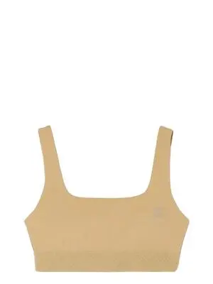 Burberry Check Trim Stretch Nylon Bra Top Beige