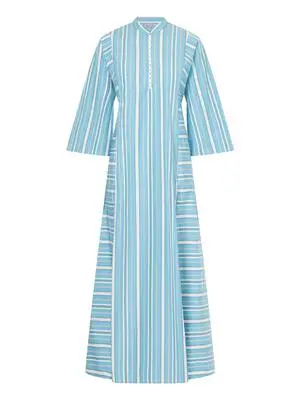 Thierry Colson Rachel" Striped Cotton-poplin Kaftan - Blue