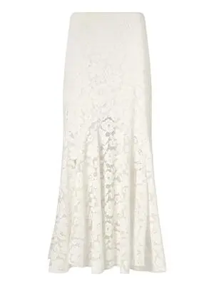 Rixo Jade Lace Pleated Midi Skirt - Neutrals