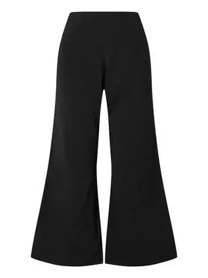 Khaite Walter Cotton And Silk-blend Flared Pants - Black