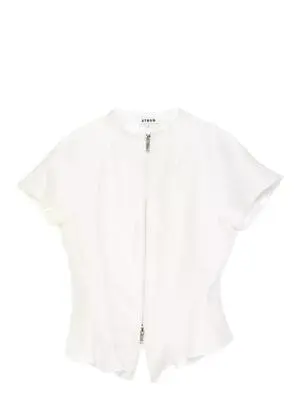 Staud Maelle Zip-up Top - White