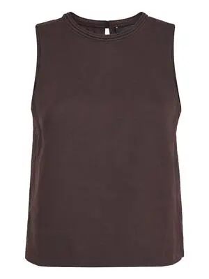 ME+EM Sleeveless Crochet-trim Cropped Top - Brown