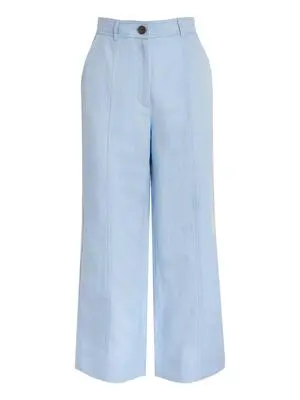 ME+EM ME+EM Straight Cropped Trousers Blue
