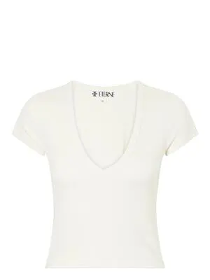 Eterne Ribbed Jersey T-shirt - Neutrals