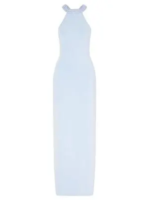 Cult Gaia Cassidy Knitted Halterneck Maxi Dress - Blue