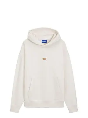 Hugo Cotton Terry Hoodie With Logo Detail - White