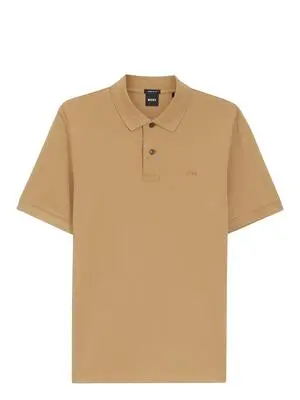 BOSS Pallas Polo Shirt In Cotton Piqué With Embroidered Logo Beige