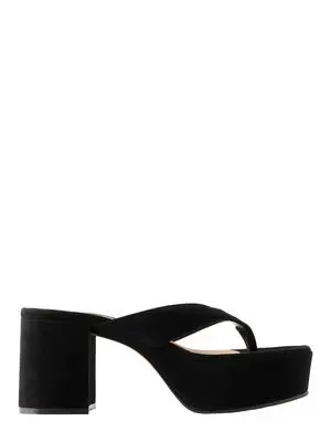 GIANVITO ROSSI 35 Suede Platform Thong Sandals - Black