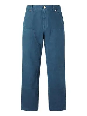 Versace Straight-leg Cotton-canvas Trousers - Blue