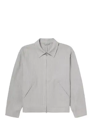 Nn07 Petrus 1455 Oversized Pinstriped Linen Blouson Jacket - Gray