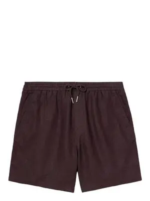 Nn07 Gregor 1454 Straight-leg Linen Drawstring Shorts - Brown