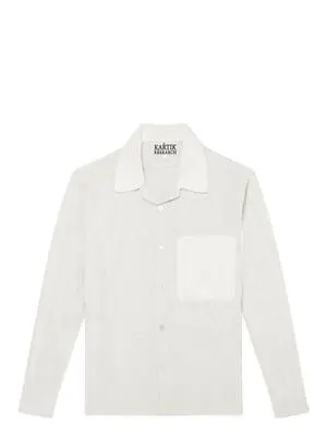 KARTIK RESEARCH Crochet-trimmed Ramie And Cotton-blend Shirt - Neutrals