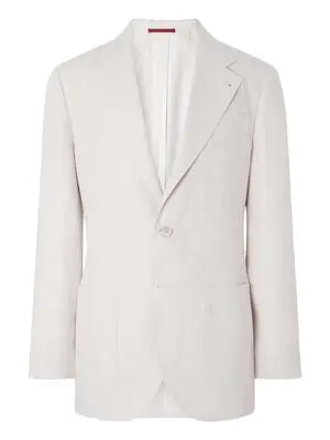 Brunello Cucinelli Brunello Cucinelli - Linen-Twill Suit Jacket - Men - Neutrals  Cream