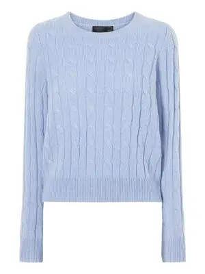 NILI LOTAN Silvie Cable-knit Cashmere Sweater - Blue