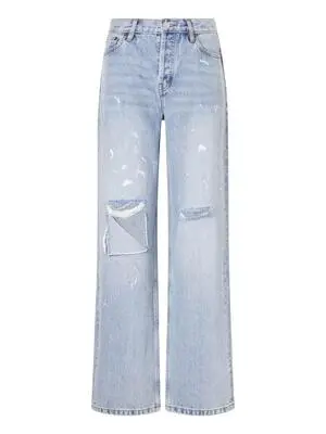 Still Here Still Here Painter Distressed Straight-Leg Jeans Light Denim