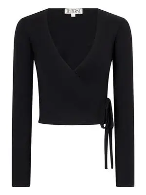 Eterne Wrap Jersey T-shirt - Black