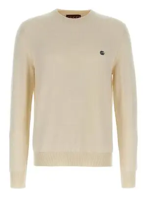 Gucci Wool Cashmere Blend Crew Neck Sweater - White