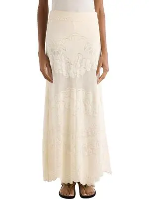 Isabel Marant Sanaya Floral Jacquard Maxi Skirt - Ecru