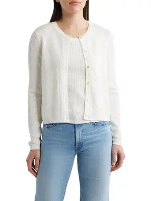ELIE TAHARI Elie Tahari Steele Mixed Pointelle Cardigan