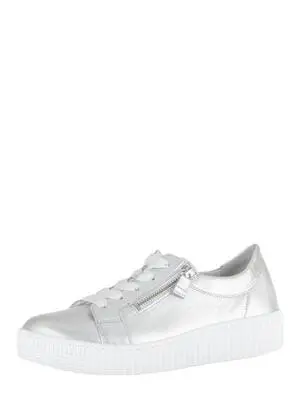 Gabor Zip Platform Sneaker - Silver