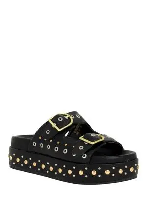 SHU SHOP SHUSHOP Irene Studded Platform Slide Sandals Black