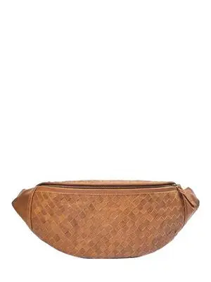 MANDRN Mandrn Woven Leather Crossbody Bag Tan