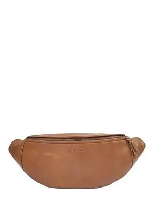 MANDRN Leather Crossbody Bag - Tan