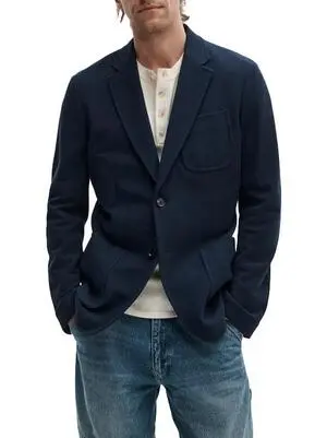 Rag & Bone Skeleton Cotton Piqué Blazer - Navy