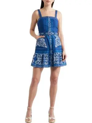 CIEBON CIEBON Printed Mini Dress With Belt
