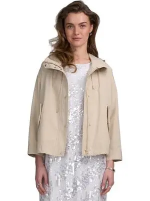 ELLE COLLECTION Cropped Hooded Parka Jacket - Light Khaki
